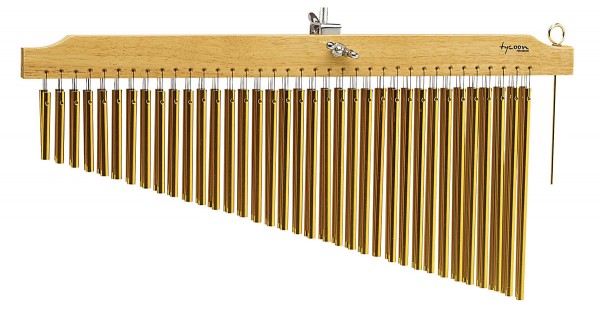 72 Gold Chimes with Natural Finish Wood Bar